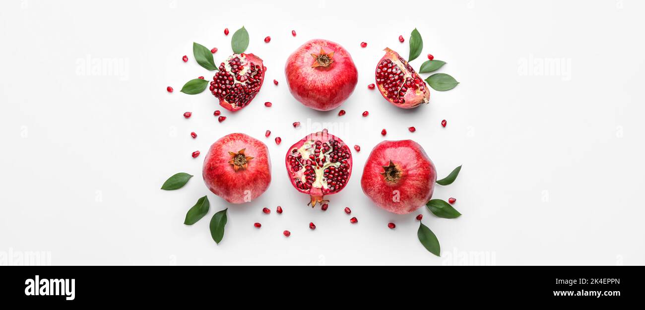 Top view tasty pomegranates hi-res stock photography and images - Alamy