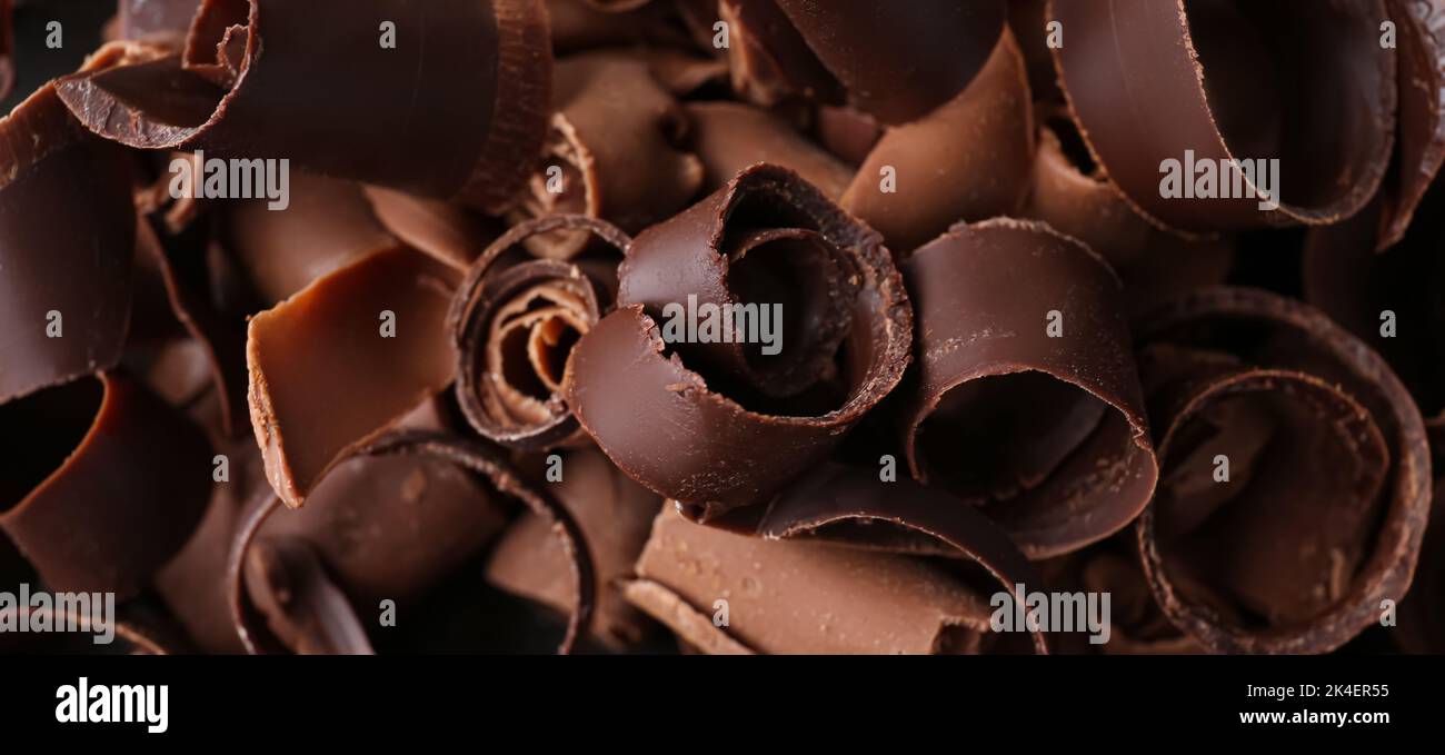 Chocolate curls texture hi-res stock photography and images - Alamy