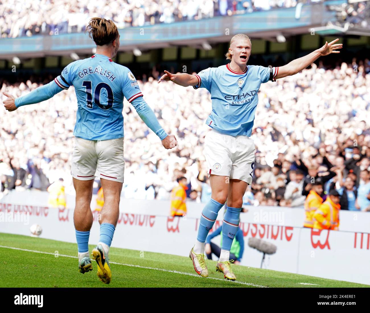 Manchester City's Erling Haaland celebrates scoring their side's second ...