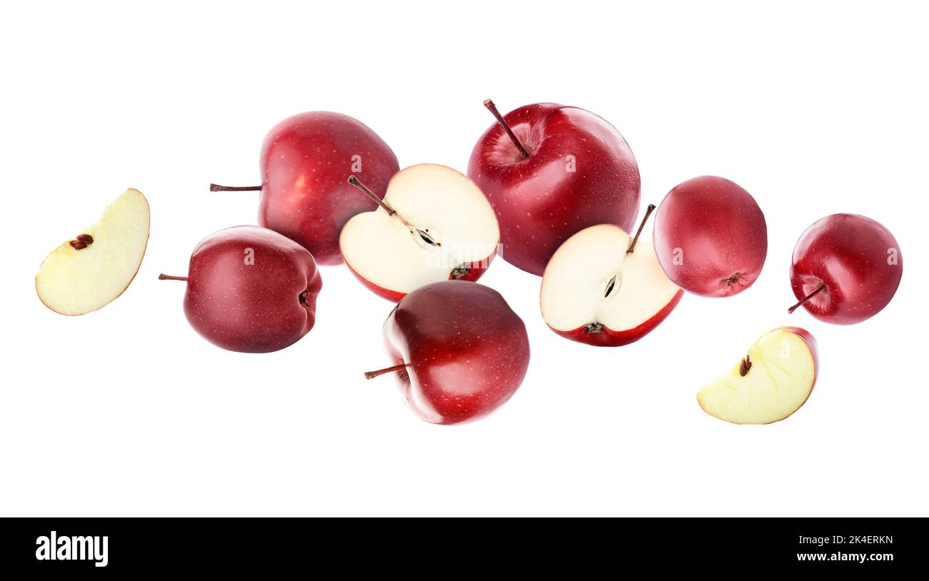 Flying apple sliced red apple hi-res stock photography and images - Alamy