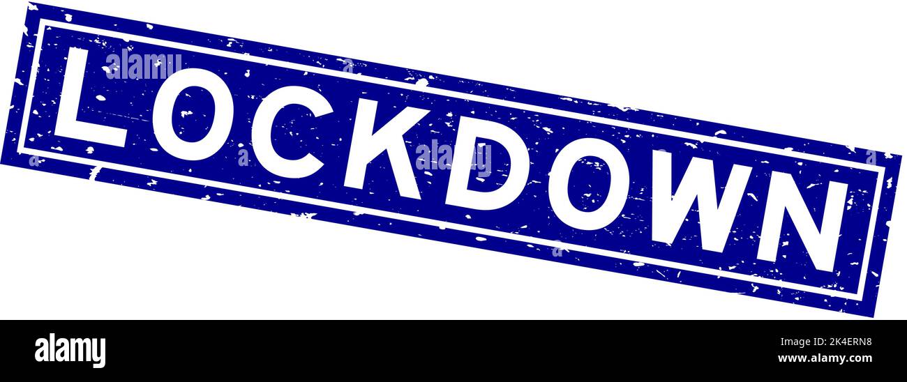 Grunge blue lockdown word square rubber seal stamp on white background Stock Vector Image & Art ...