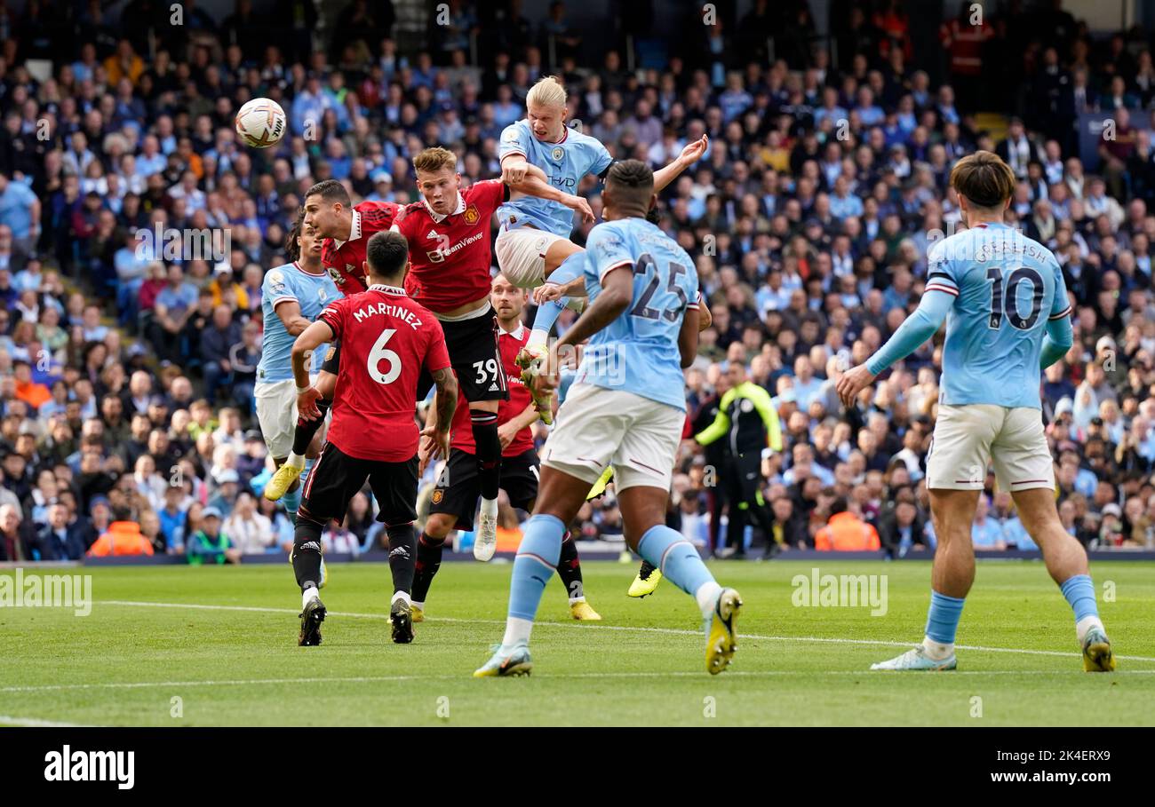 Manchester, England, 2nd October 2022. Erling Haaland of Manchester ...