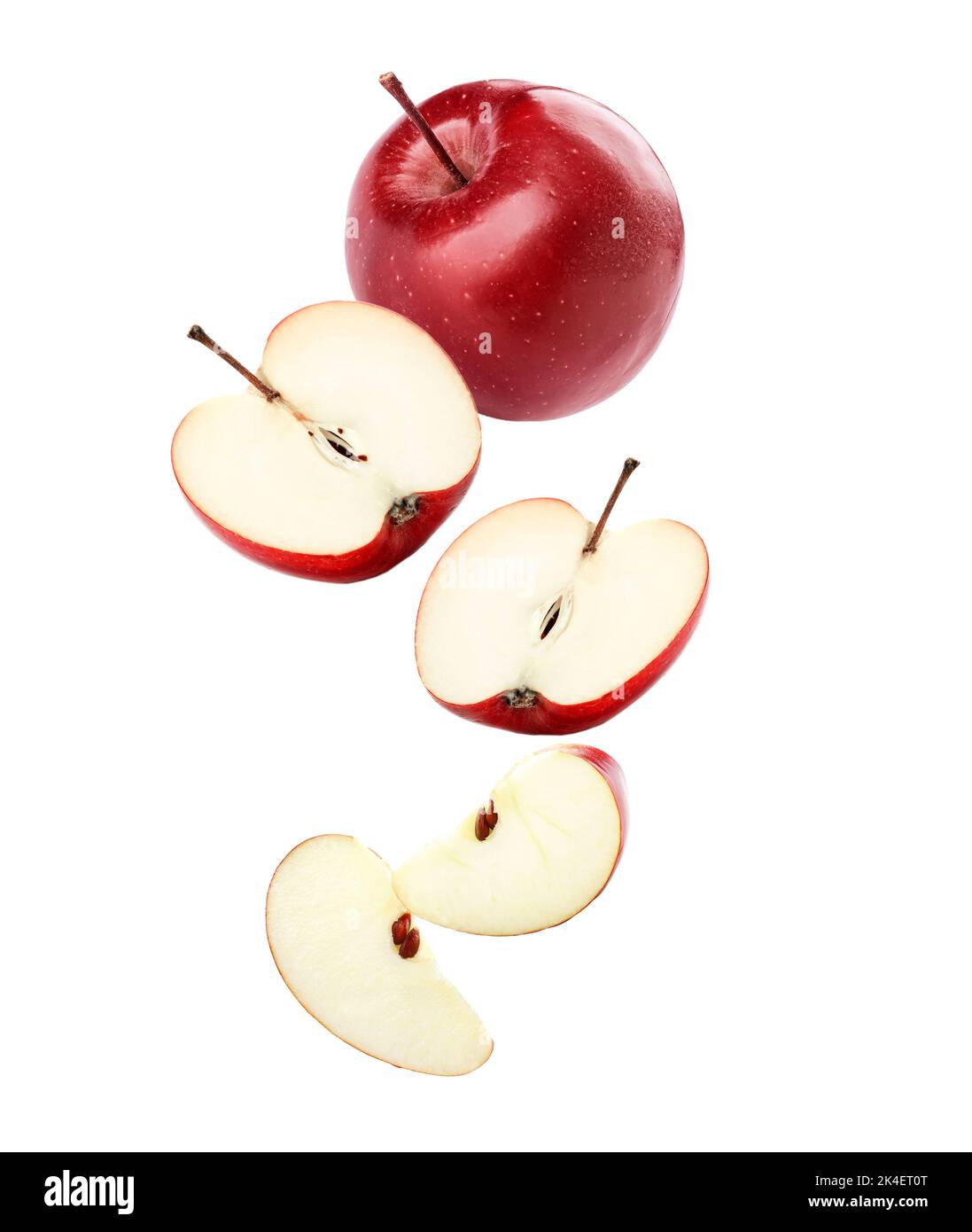 Flying apple sliced red apple hi-res stock photography and images - Alamy