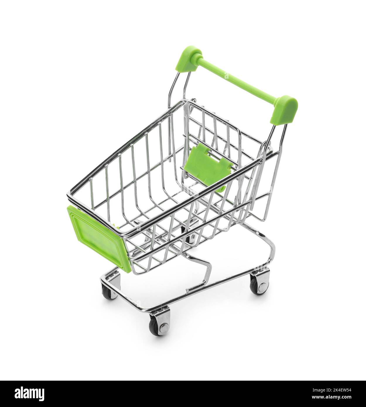 Small shopping cart of white background Stock Photo - Alamy