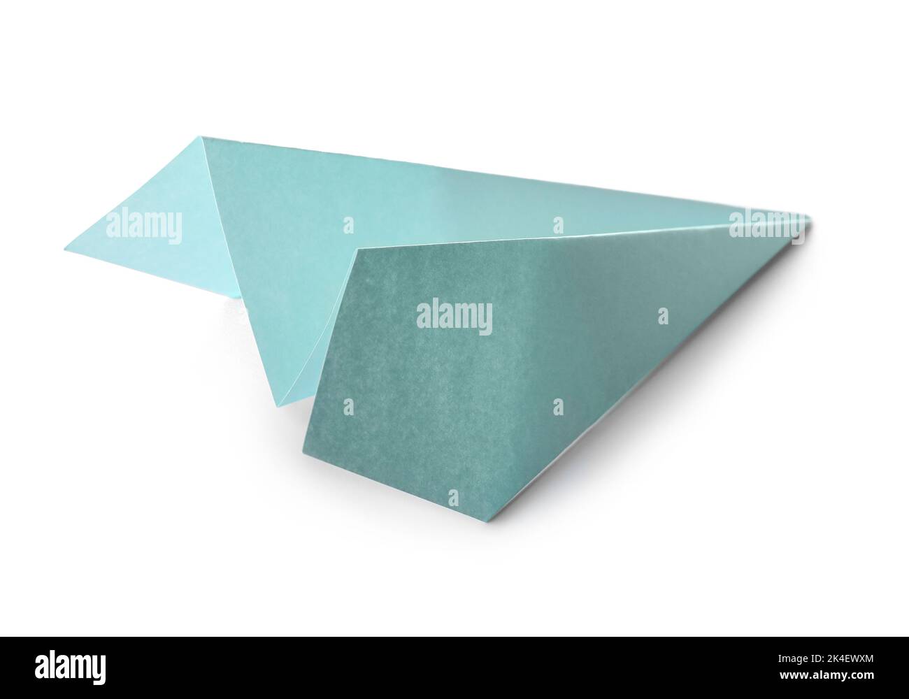 Blue paper plane on white background Stock Photo - Alamy