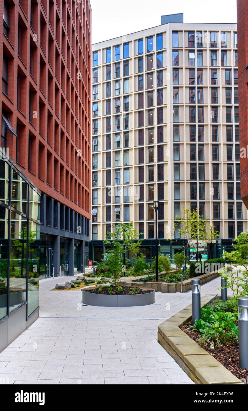 Public realm landscaping at Manchester New Square, Manchester, England ...