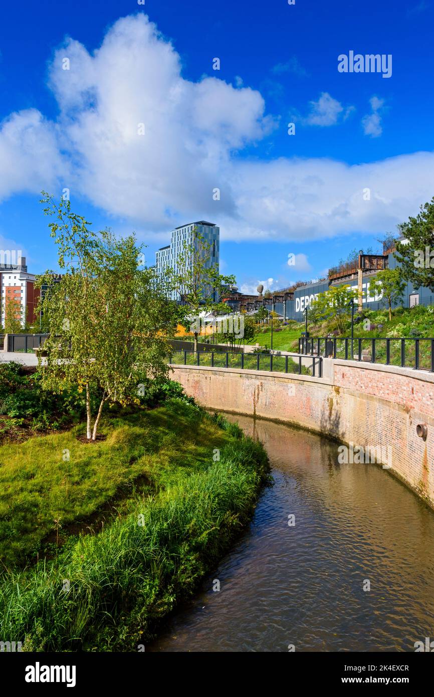 Mayfield Park, based around the river Medlock, Manchester, England, UK ...