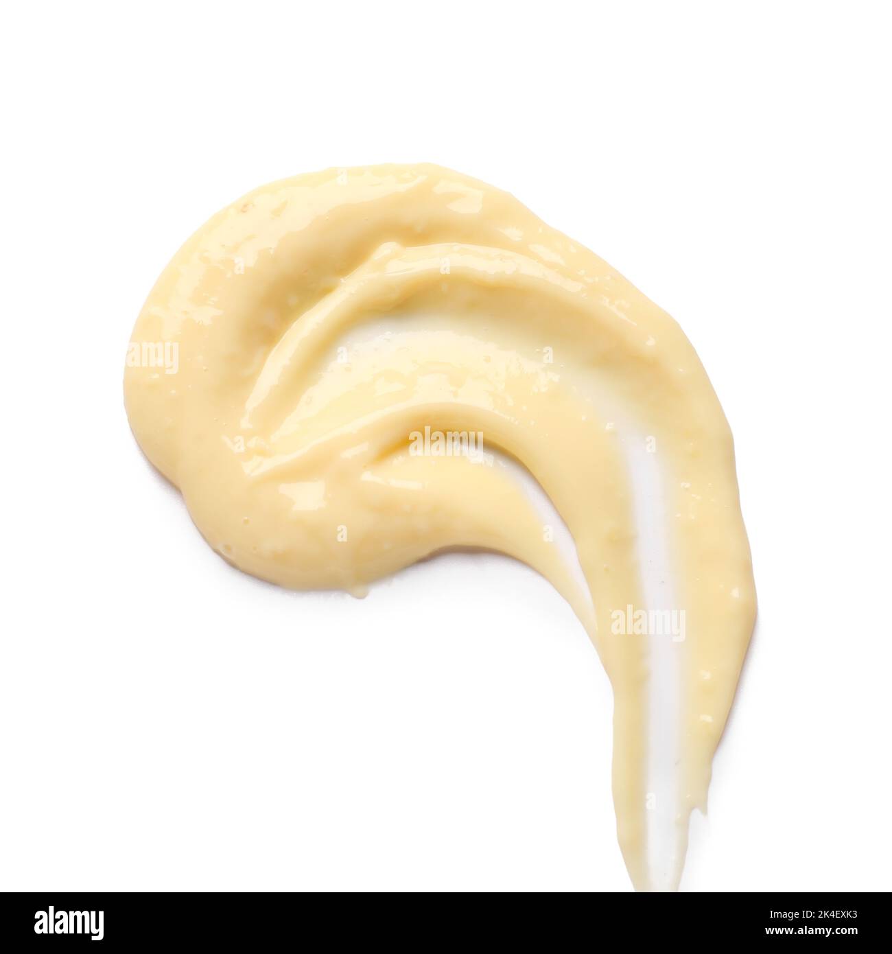 Smear of tasty vanilla pudding isolated on white background Stock Photo ...