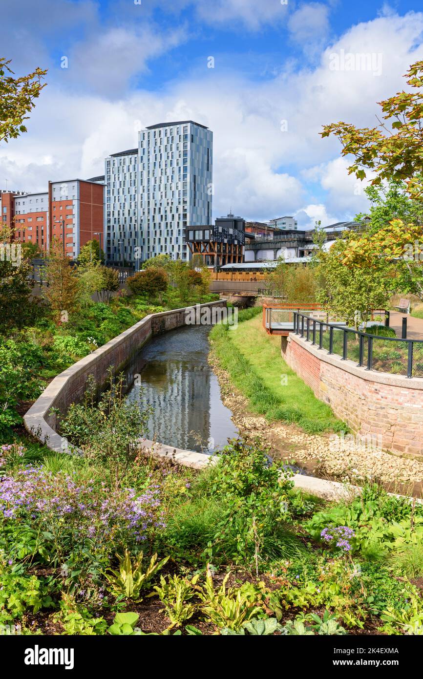 Mayfield Park, based around the river Medlock, Manchester, England, UK ...