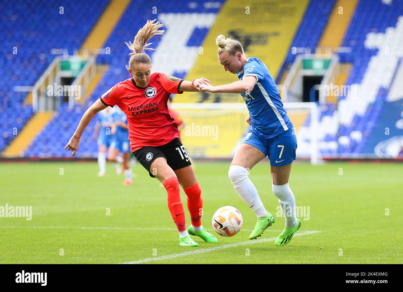 Brighton and Hove Albion's Kayleigh Green (left) and Birmingham City's ...
