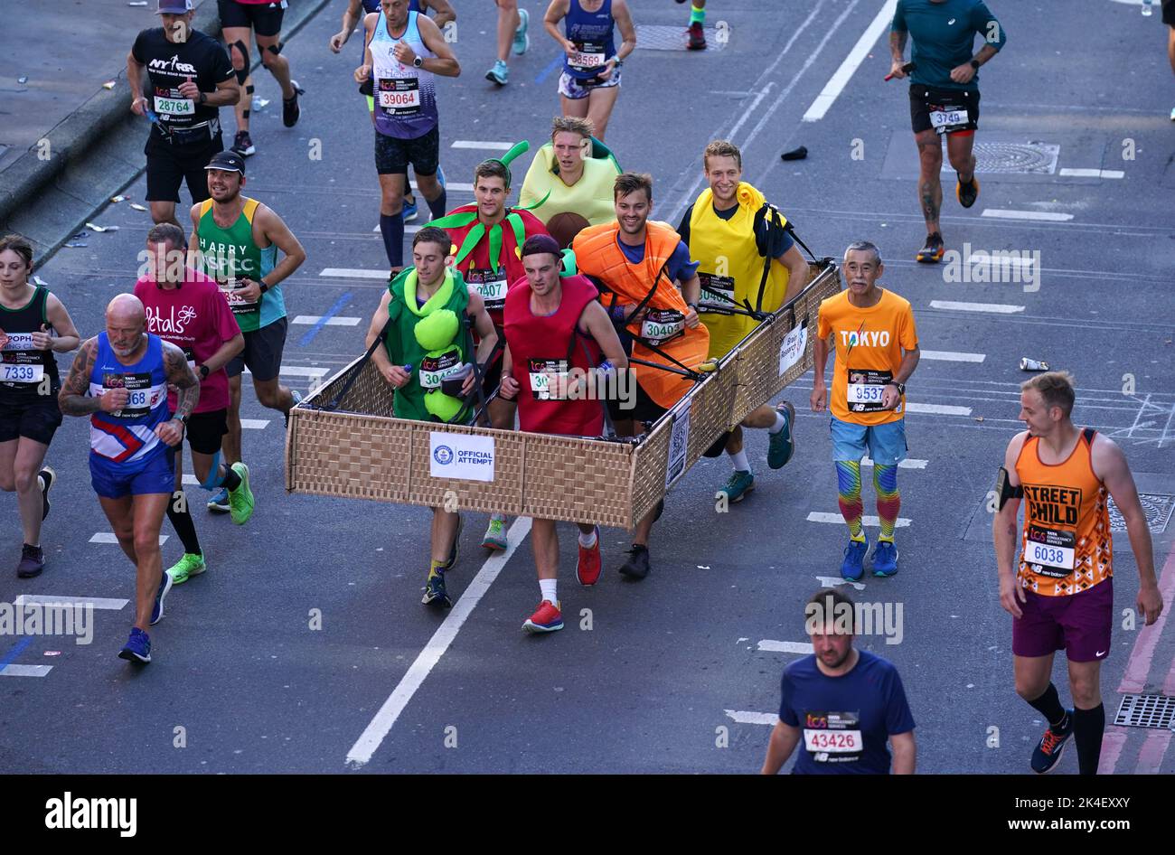 Runners in fancy dress during the TCS London Marathon. Picture date ...