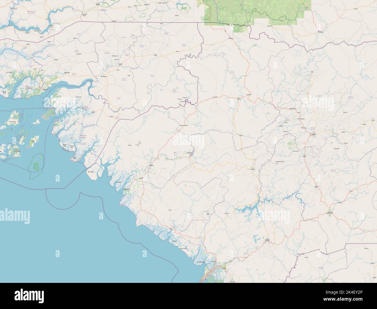 Boke, region of Guinea. Open Street Map Stock Photo - Alamy