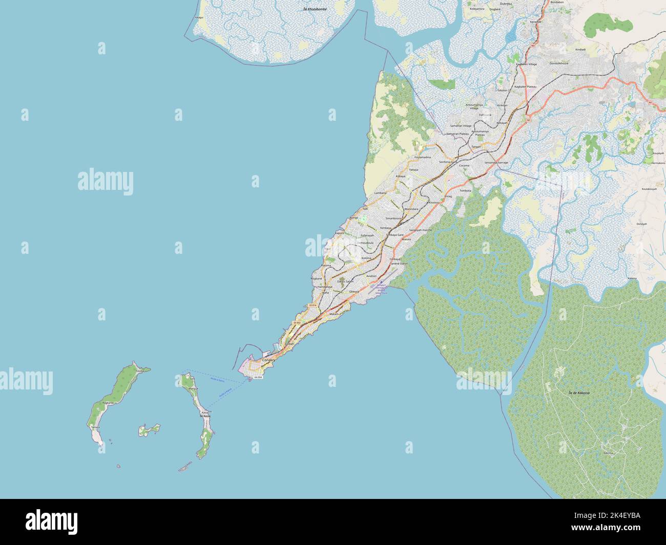 Conakry outline map hi-res stock photography and images - Alamy