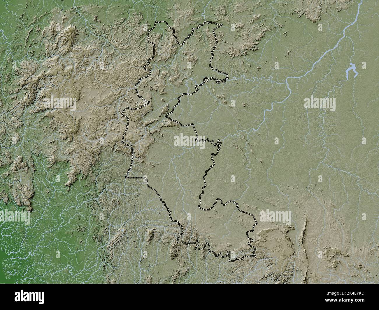 Faranah, region of Guinea. Elevation map colored in wiki style with ...