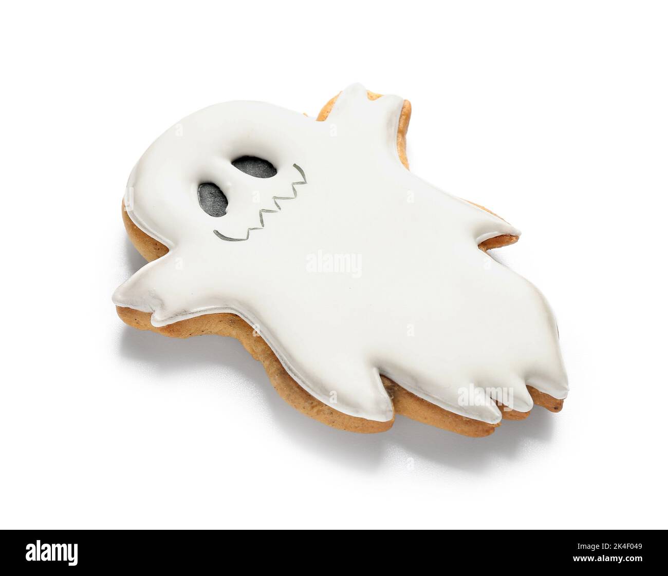 Halloween ghost cookie on white background Stock Photo - Alamy