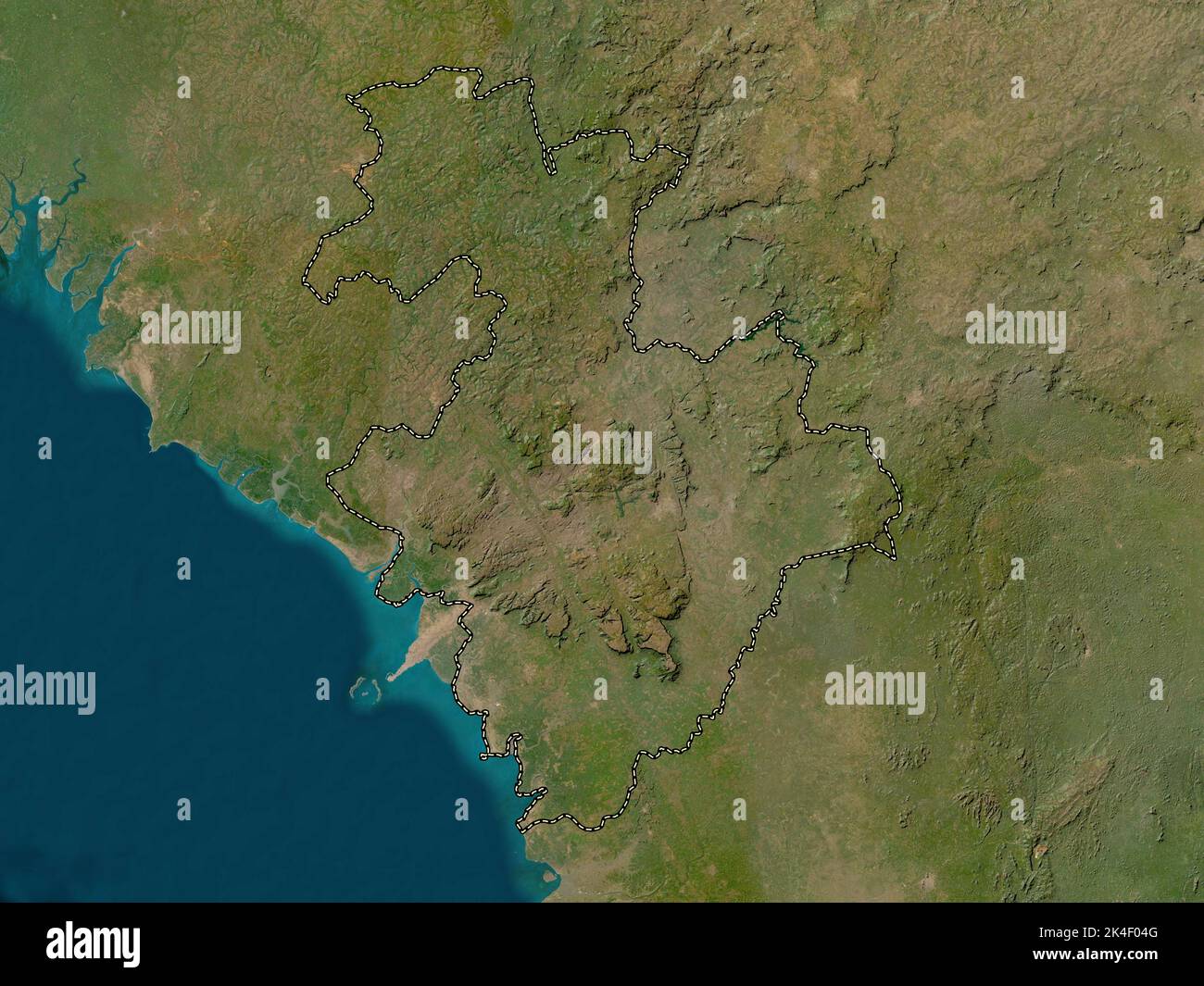 Kindia, region of Guinea. Low resolution satellite map Stock Photo - Alamy