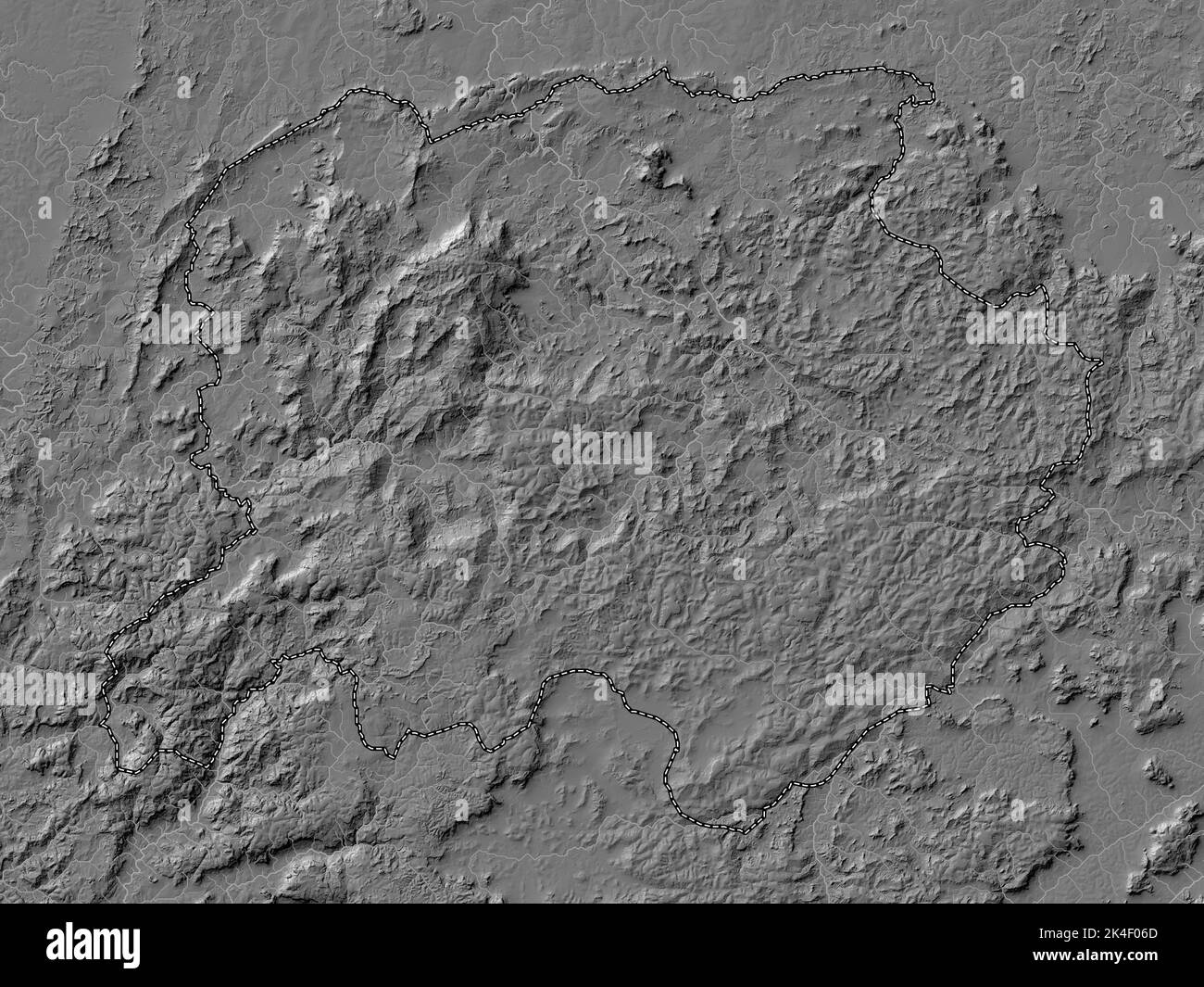 Labe, region of Guinea. Bilevel elevation map with lakes and rivers ...