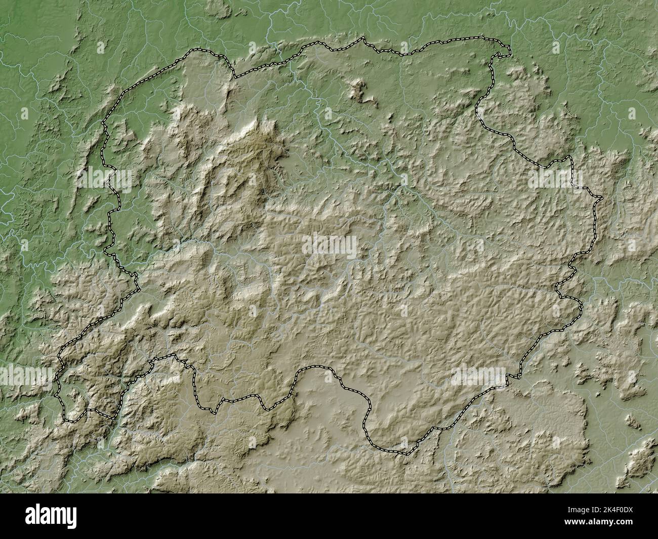 Labe, region of Guinea. Elevation map colored in wiki style with lakes ...