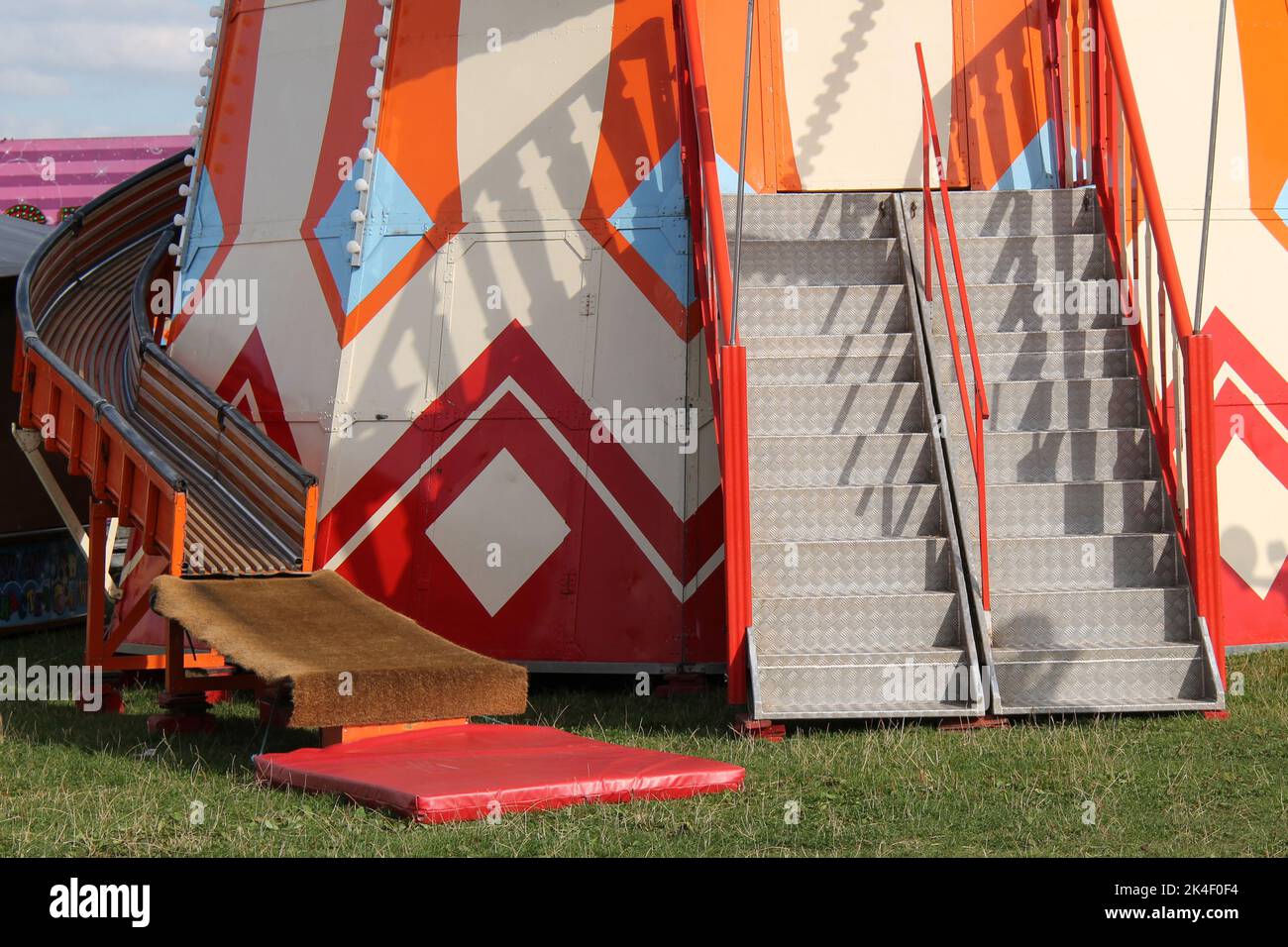 The Landing Mat of a Fun Fair Helter Skelter Ride Stock Photo - Alamy