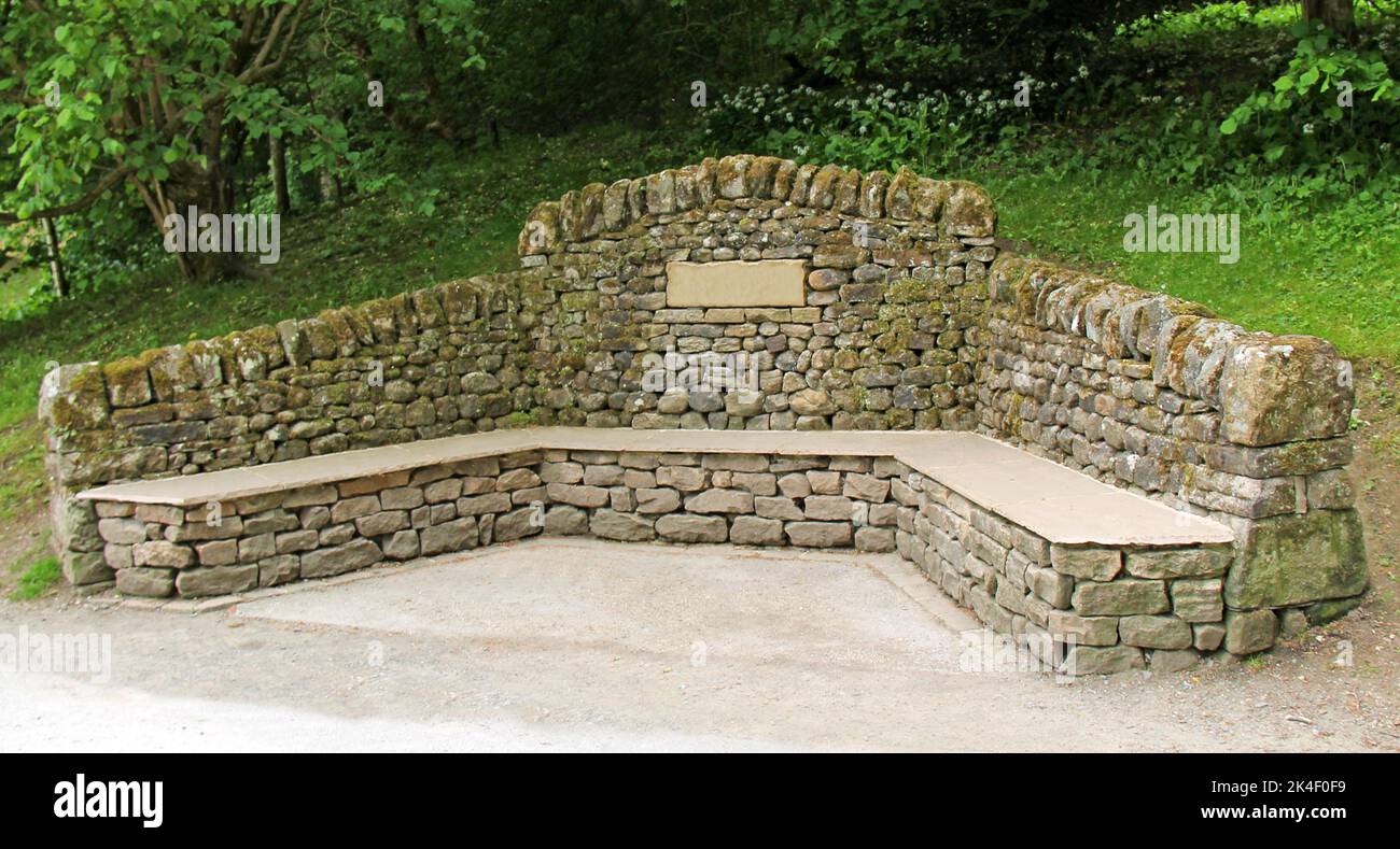 A Large Countryside Rustic Park Bench Made of Stone Stock Photo - Alamy