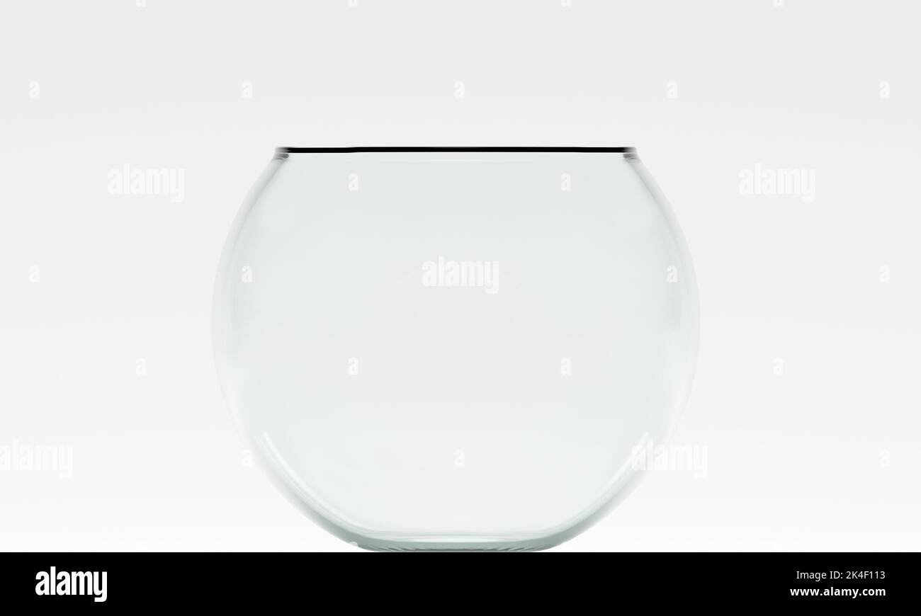 Empty glass Fish tank or aquarium isolated on white background, can be ...
