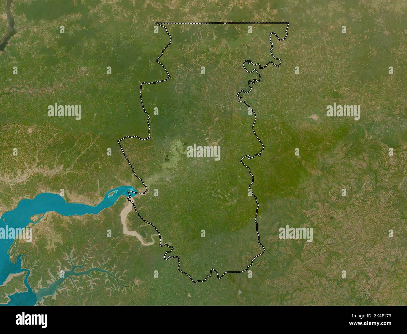 Bafata, region of Guinea-Bissau. Low resolution satellite map Stock ...