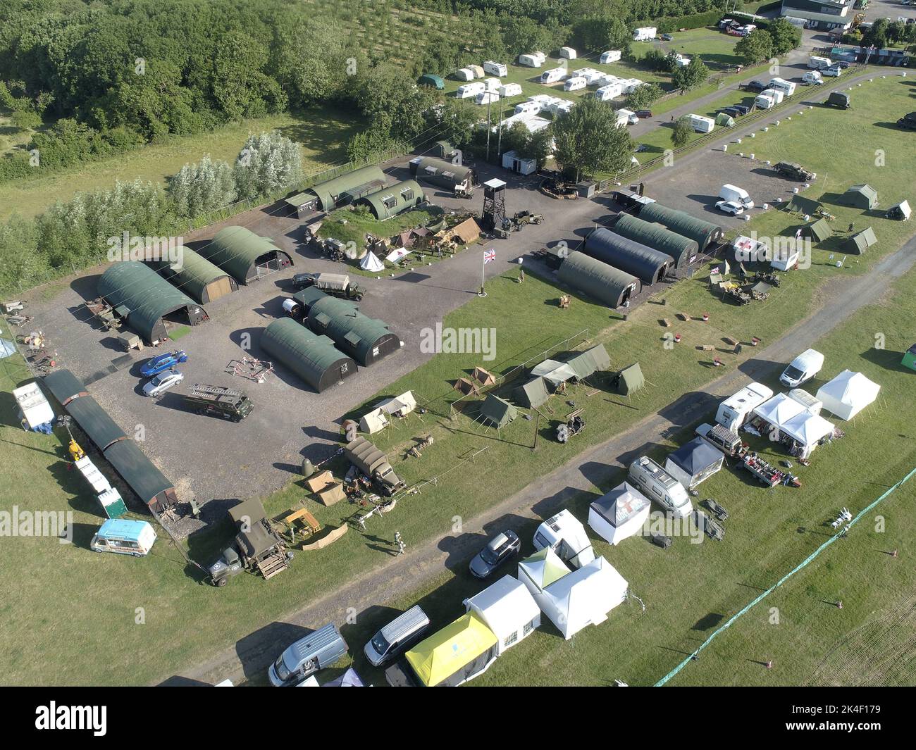 An aerial of tents in the field Stock Photo - Alamy