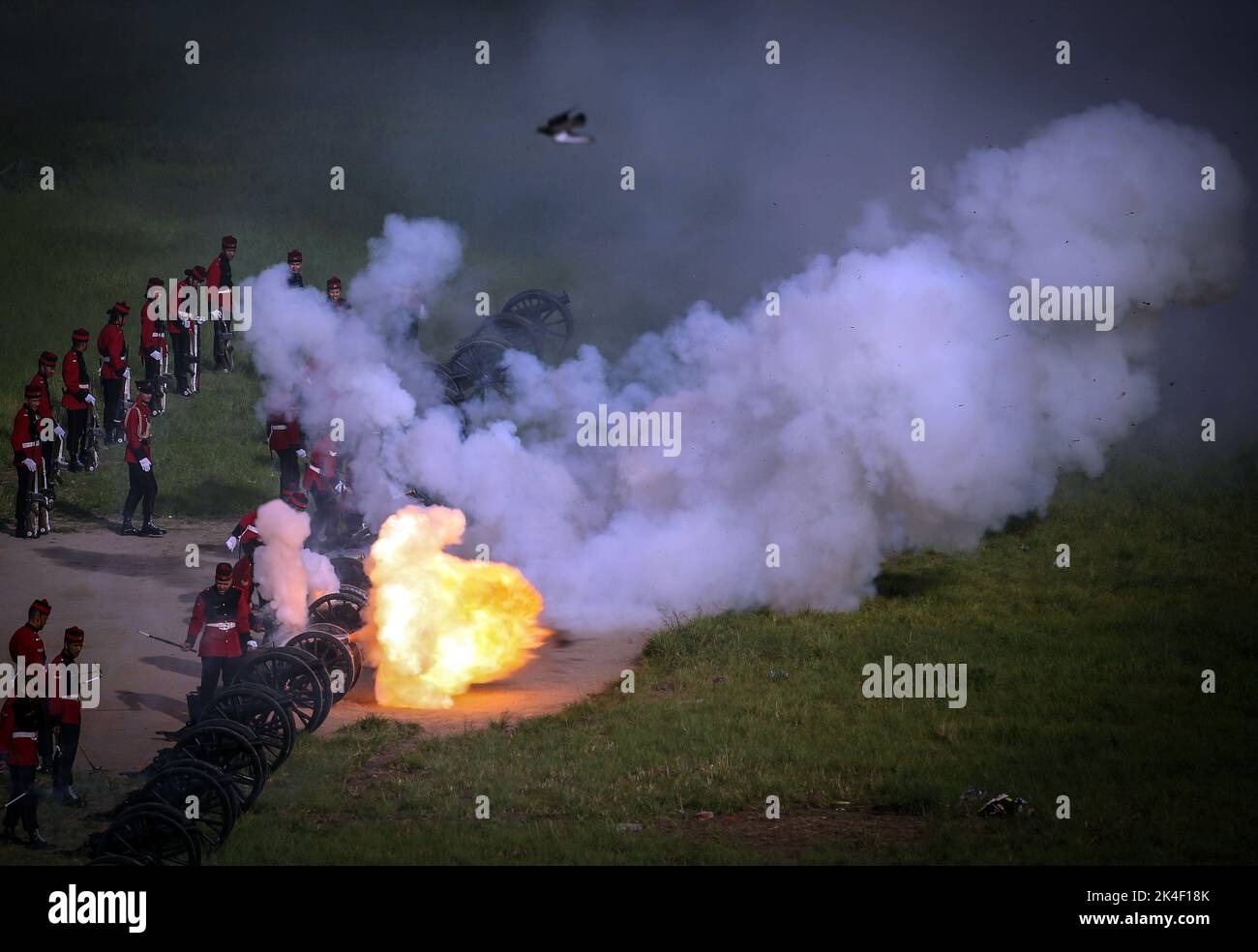 Kathmandu, Bagmati, Nepal. 2nd Oct, 2022. Nepal Army soldiers fire ...