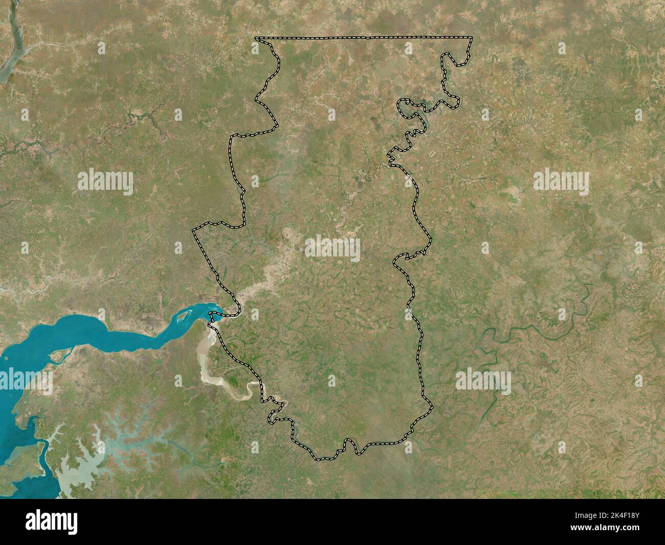 Bafata, region of Guinea-Bissau. High resolution satellite map Stock ...