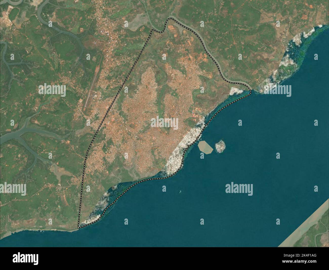 Bissau, autonomous sector of Guinea-Bissau. High resolution satellite ...