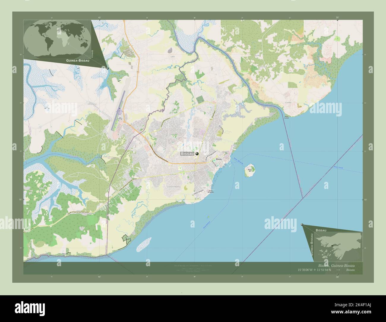 Bissau, autonomous sector of Guinea-Bissau. Open Street Map. Locations ...