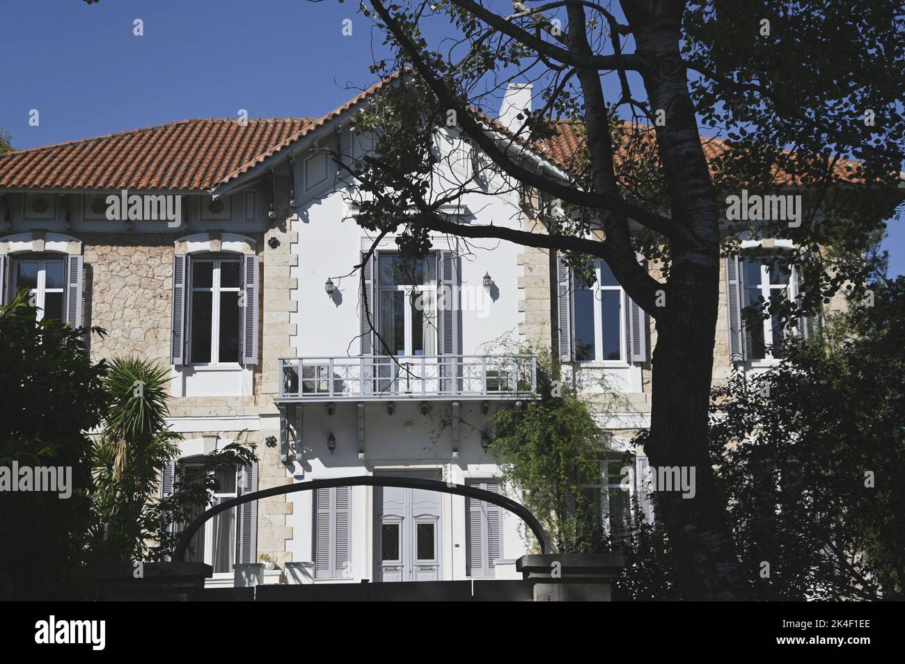 Old Neoclassical mansion with a clay tile rooftop in Kifissia, Athens ...