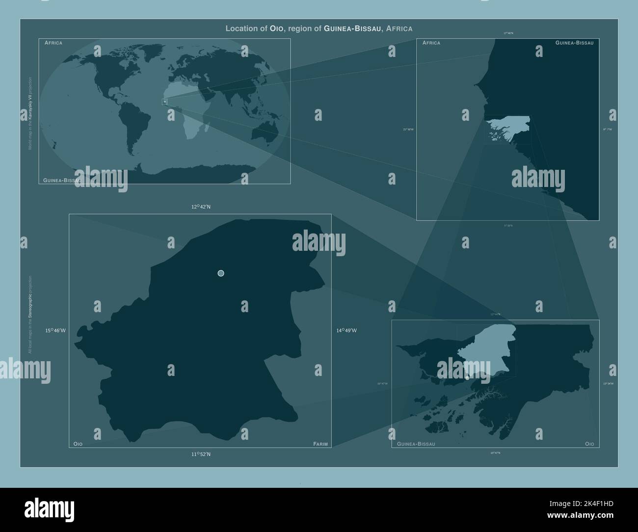 Oio, region of Guinea-Bissau. Diagram showing the location of the ...