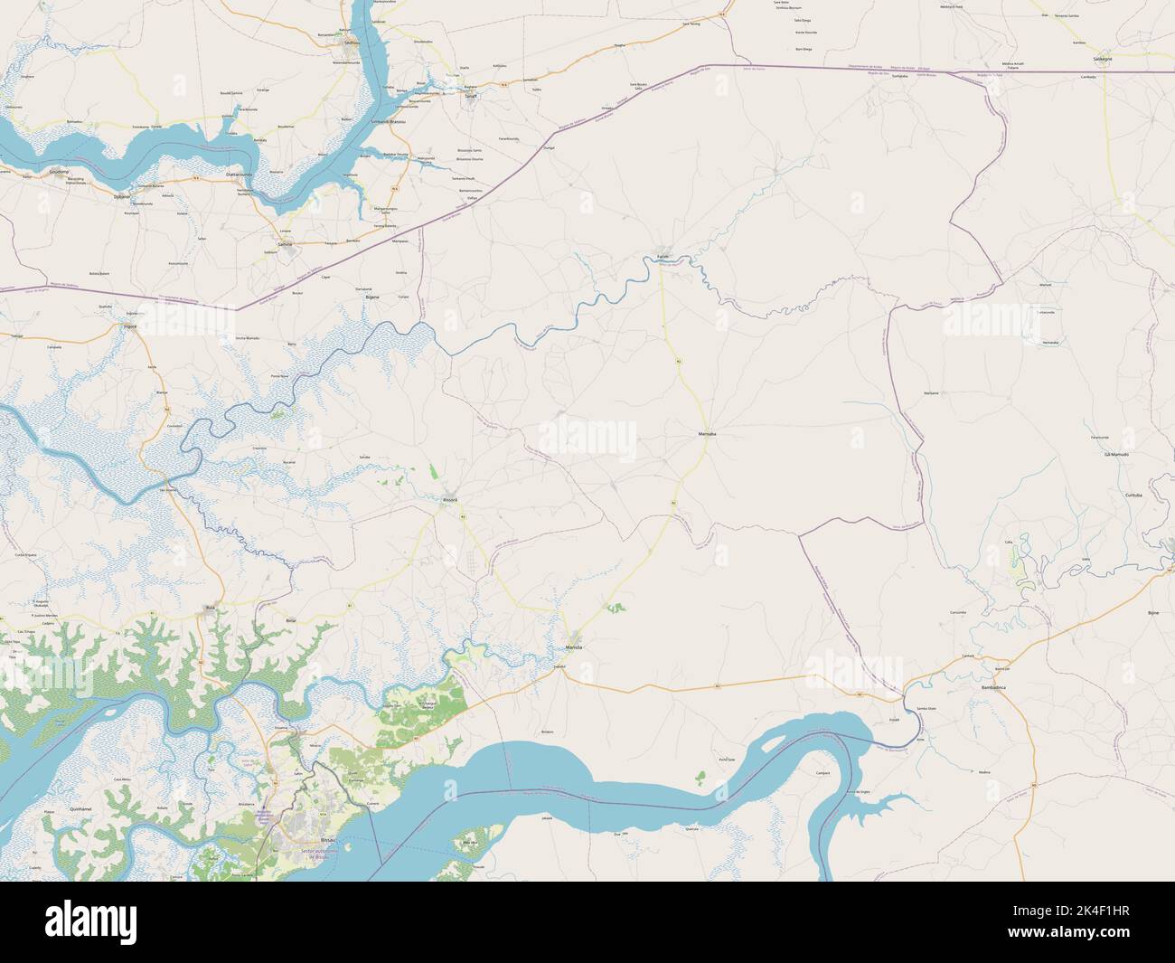 Oio, region of Guinea-Bissau. Open Street Map Stock Photo - Alamy