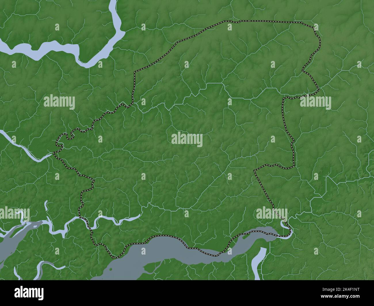 Oio, region of Guinea-Bissau. Elevation map colored in wiki style with ...