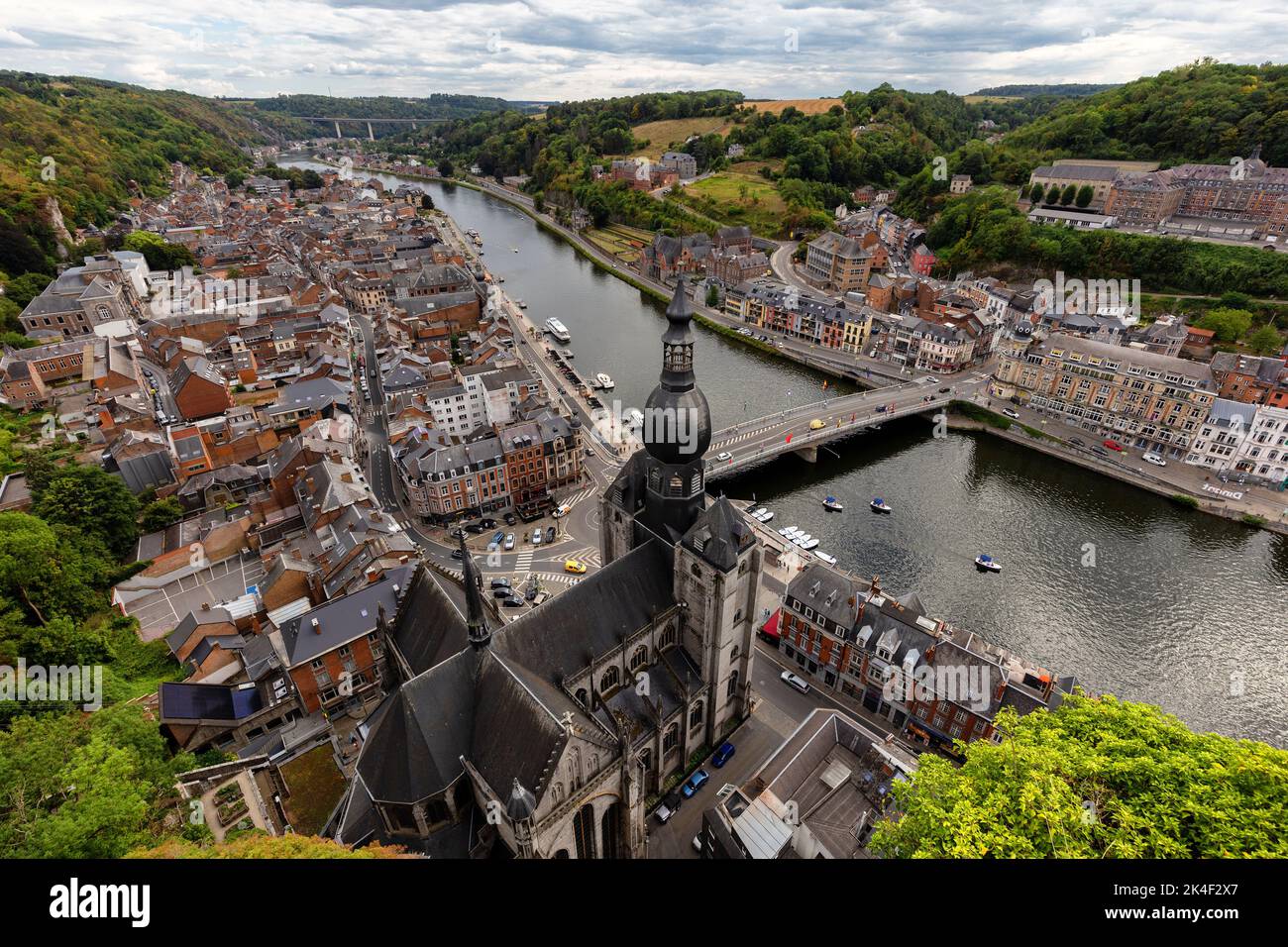 The top view of Pont Charles de Gaulle bridge over Meuse river in ...
