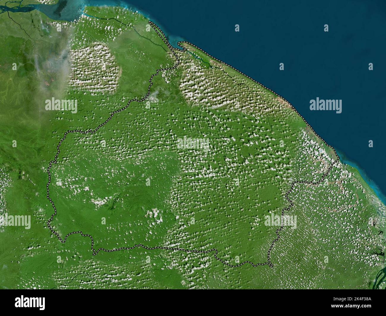 Barima-Waini, region of Guyana. High resolution satellite map Stock ...