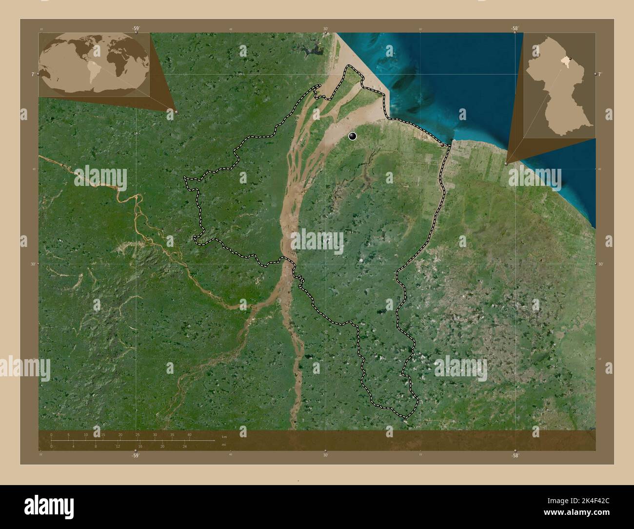 Essequibo Islands-West Demerara, region of Guyana. Low resolution ...