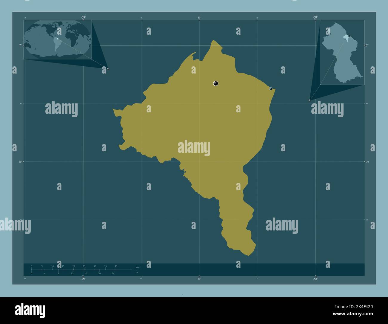 Essequibo Islands-West Demerara, region of Guyana. Solid color shape ...