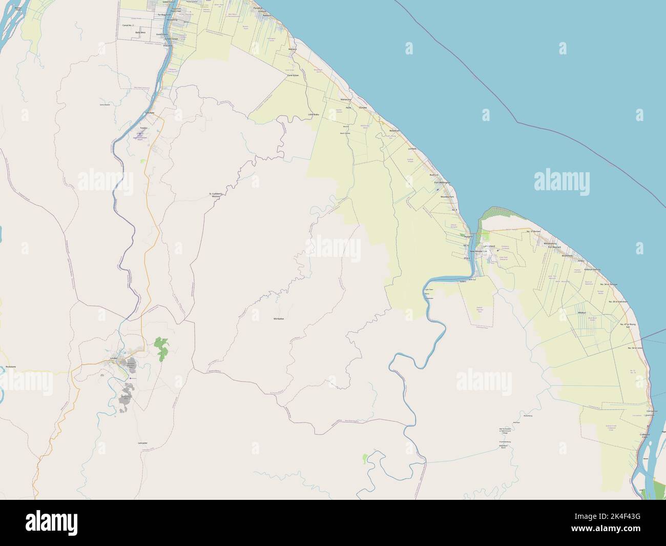 Mahaica-Berbice, region of Guyana. Open Street Map Stock Photo - Alamy