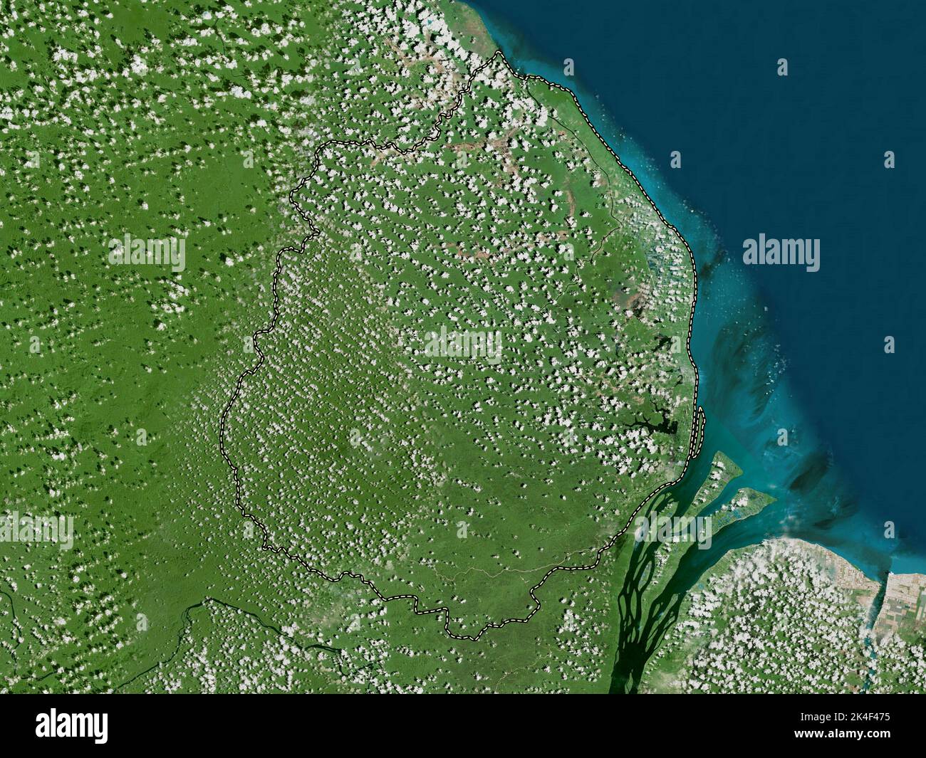 Pomeroon-Supenaam, region of Guyana. High resolution satellite map ...