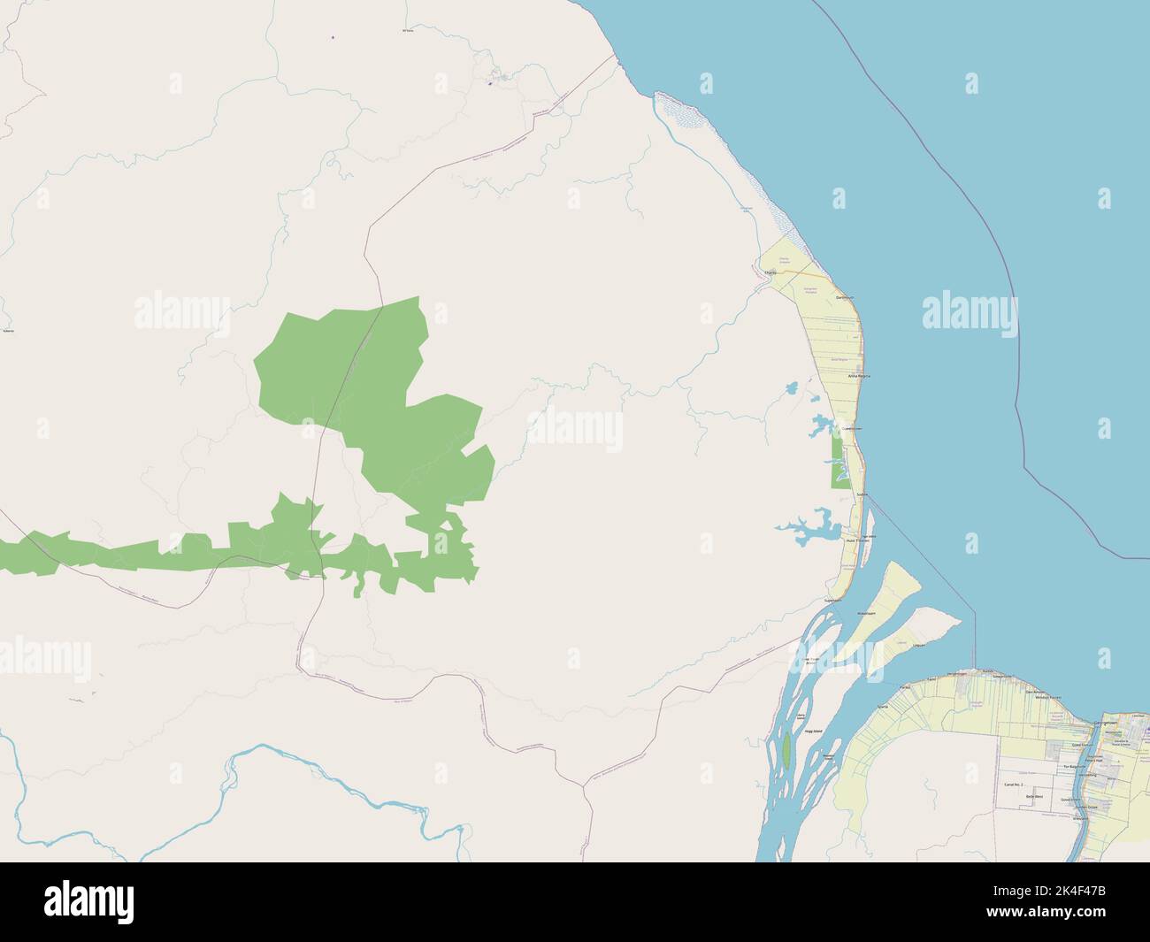 Pomeroon-Supenaam, region of Guyana. Open Street Map Stock Photo - Alamy