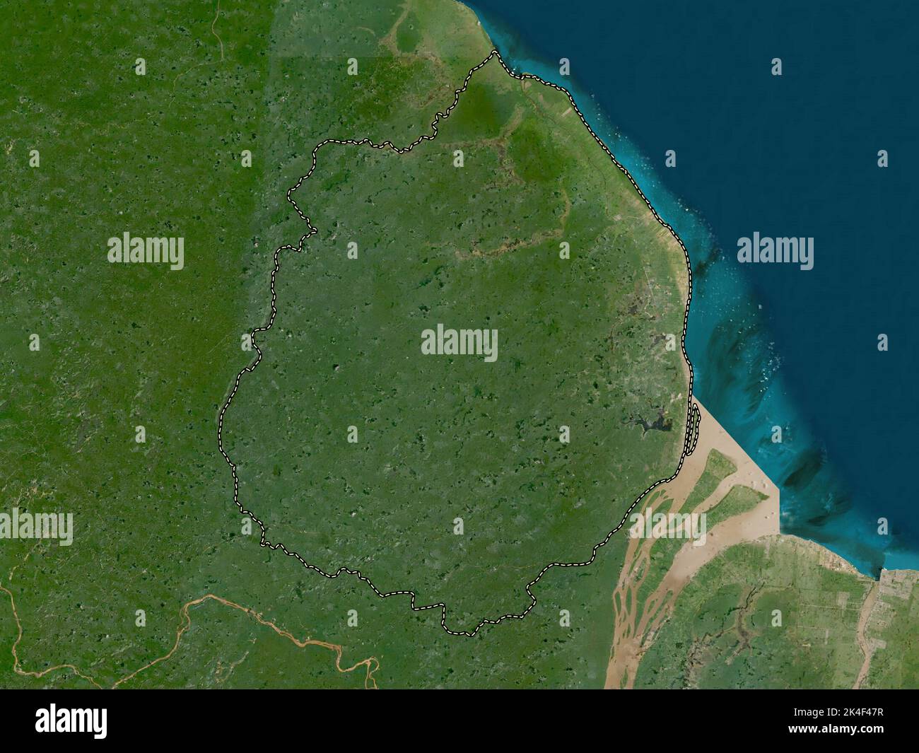 Pomeroon-Supenaam, region of Guyana. Low resolution satellite map Stock ...