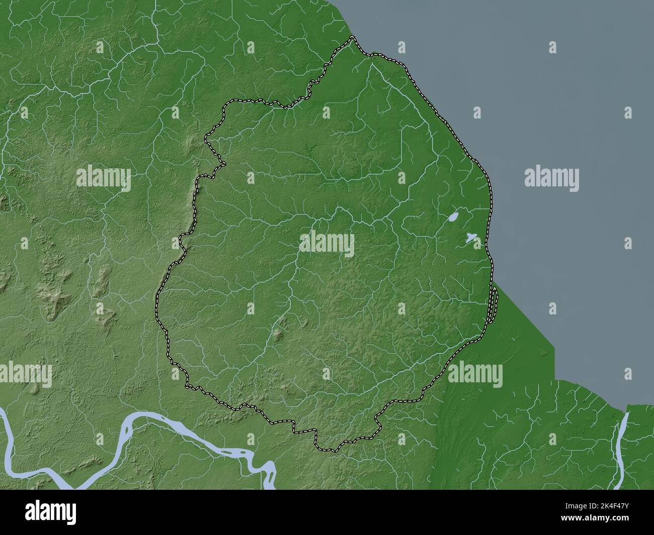 Pomeroon-Supenaam, region of Guyana. Elevation map colored in wiki ...