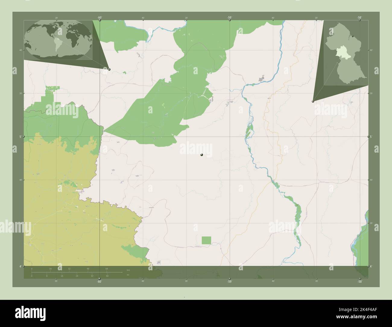 Potaro-Siparuni, region of Guyana. High resolution satellite map ...