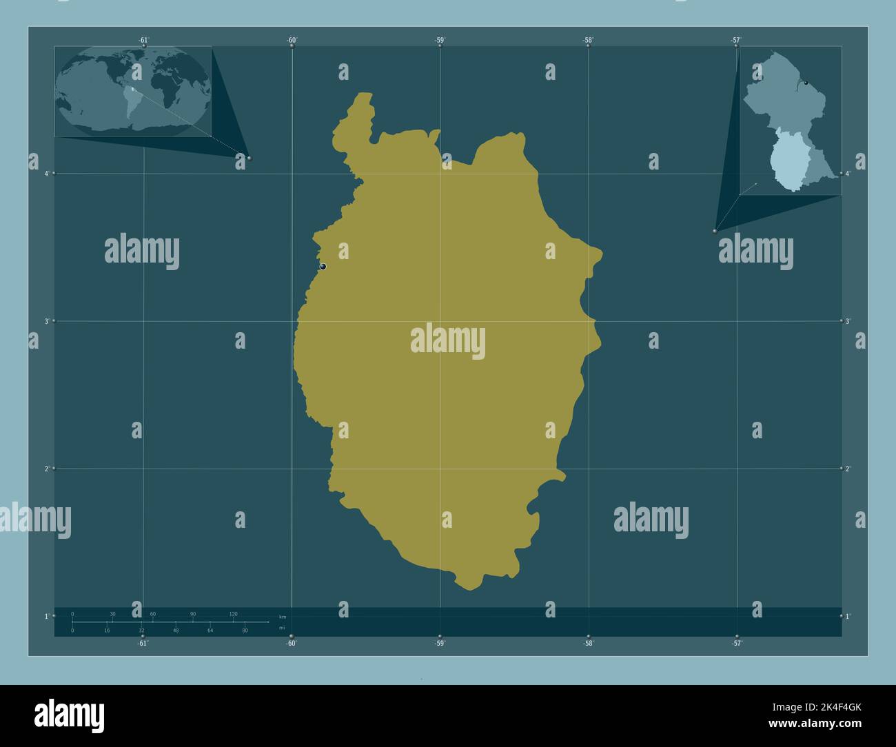 Upper Takutu-Upper Essequibo, region of Guyana. Solid color shape ...