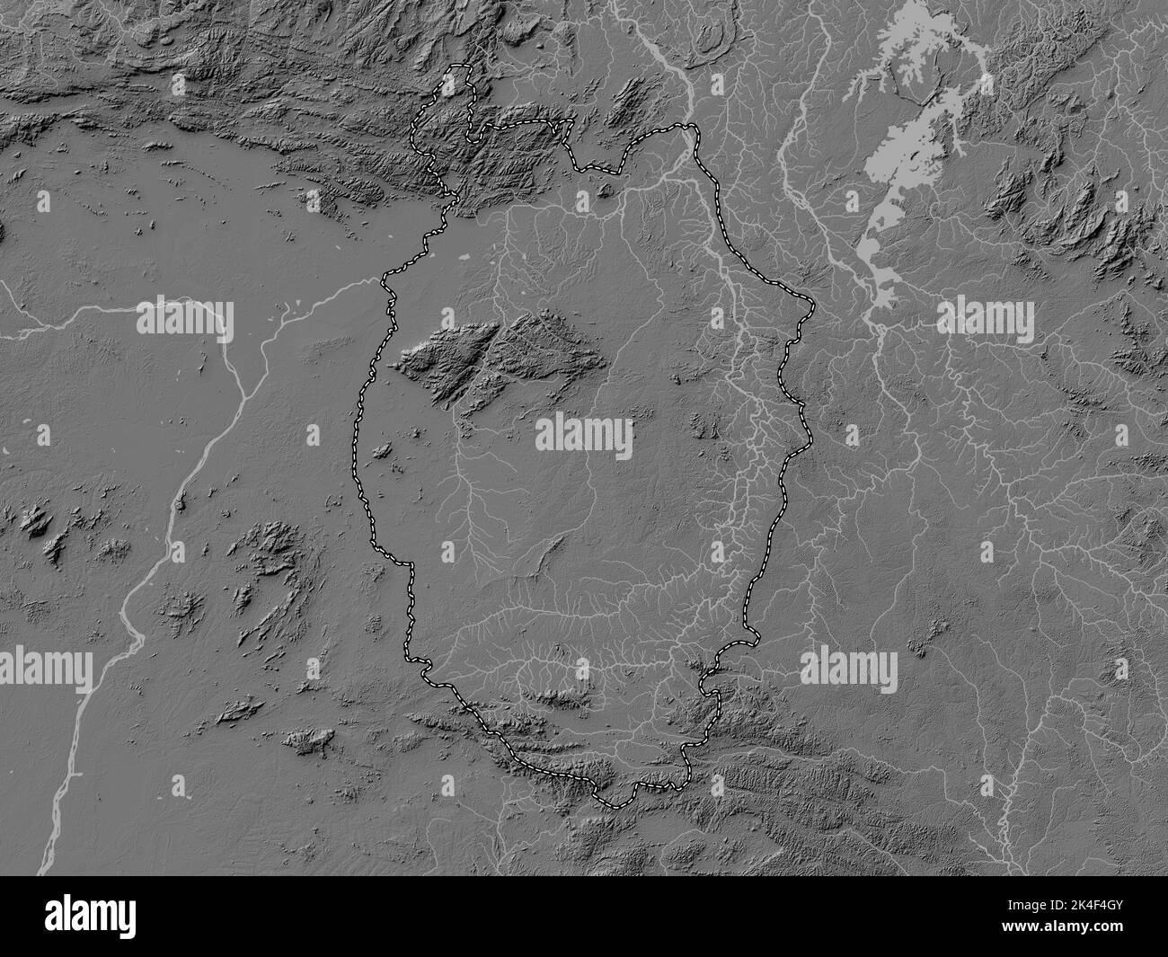 Upper Takutu-Upper Essequibo, region of Guyana. Bilevel elevation map ...