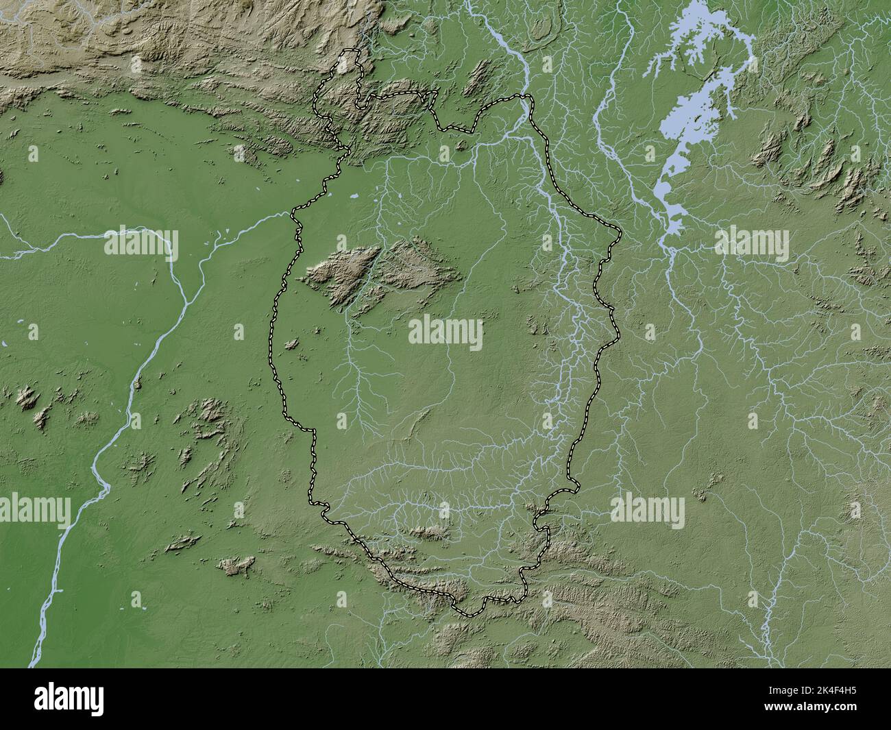 Upper Takutu-Upper Essequibo, region of Guyana. Elevation map colored ...