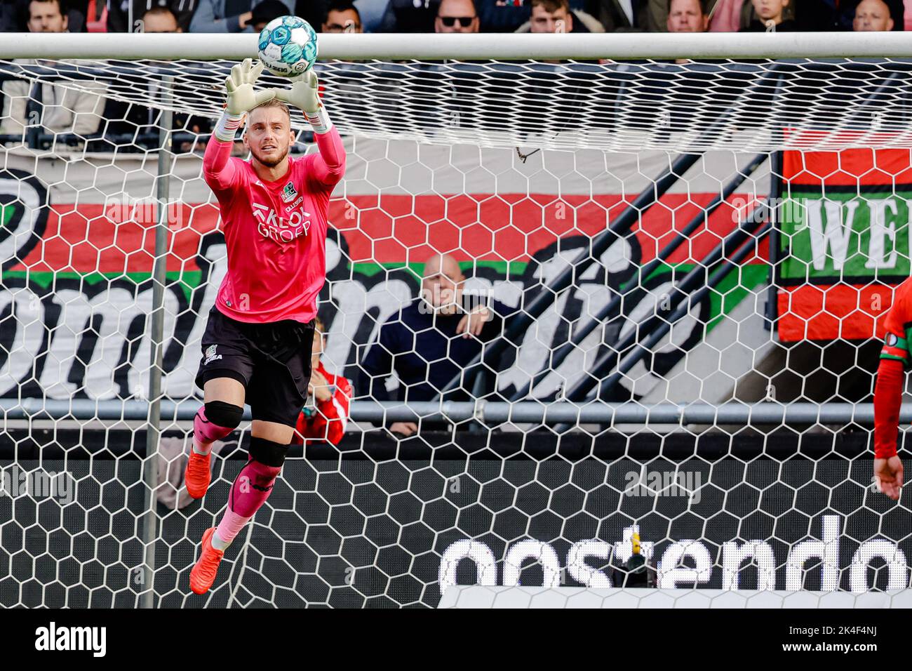 NIJMEGEN, NETHERLANDS - OCTOBER 2: Goalkeeper Jasper Cillessen of N.E.C ...