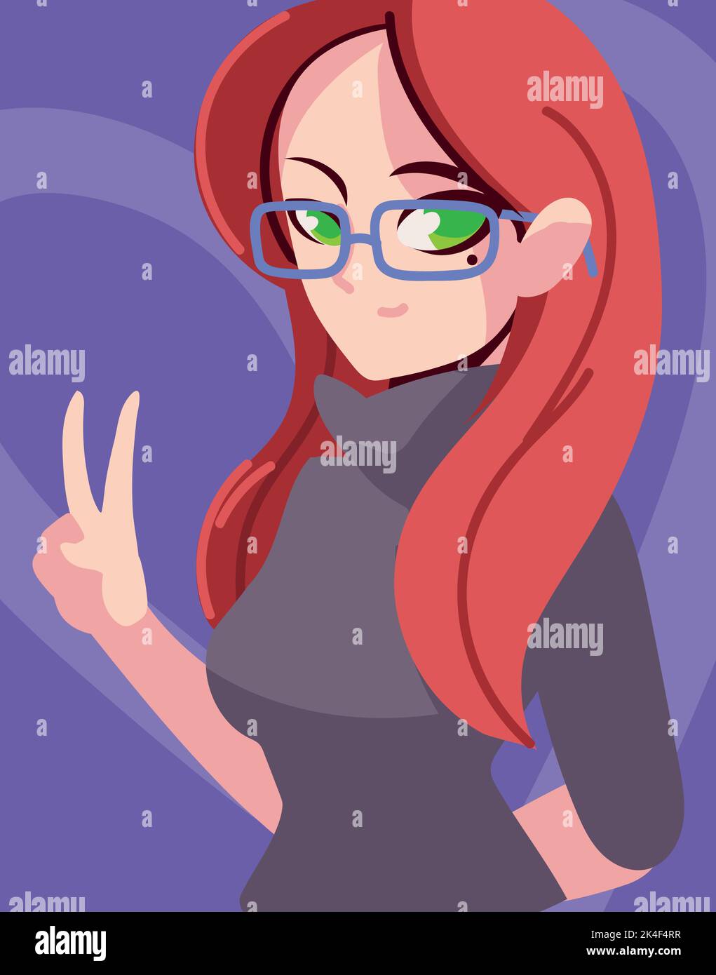 beautiful anime woman Stock Vector Image & Art - Alamy